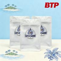 China Custom Printed  Stand up Coffee Pouch with Resealable Zipper Top for Artisanal Coffee Retail Packaging Plastic Bags Custom Logo for sale