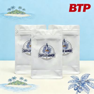 China Custom Printed  Stand up Coffee Pouch with Resealable Zipper Top for Artisanal Coffee Retail Packaging Plastic Bags Custom Logo for sale