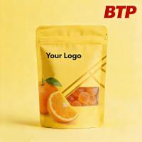 China Custom Printed Reusable Clear Window Stand up Pouch with Custom Logo Food Grade Zipper for Gummies and Dried Fruits for sale