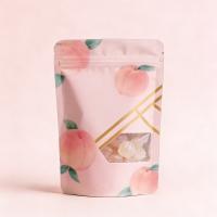 China Custom Printed Reusable Clear Window Stand up Pouch with Custom Logo Food Grade Zipper for Gummies and Dried Fruits for sale