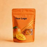 China Custom Printed Reusable Clear Window Stand up Pouch with Custom Logo Food Grade Zipper for Gummies and Dried Fruits for sale