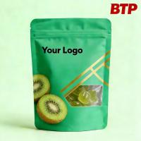 China Custom Printed Reusable Clear Window Stand up Pouch with Custom Logo Food Grade Zipper for Gummies and Dried Fruits for sale