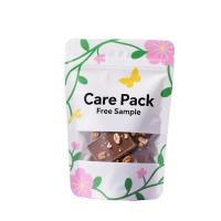 China Custom Printed Clear Window Disposable Stand up Pouch Resealable Food Grade Zipper Bag for Snacks Cake Confectionery for sale
