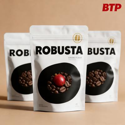 China Custom Printed Food Grade Heat Seal Stand up Pouch with Degassing Valve and Resealable Zipper Matte Finish Coffee Packaging for sale