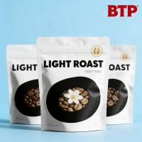China Custom Printed Food Grade Heat Seal Stand up Pouch with Degassing Valve and Resealable Zipper Matte Finish Coffee Packaging for sale