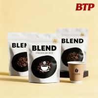 China Custom Printed Food Grade Heat Seal Stand up Pouch with Degassing Valve and Resealable Zipper Matte Finish Coffee Packaging for sale