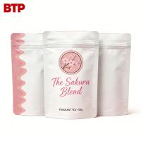 China Custom Premium Eco-friendly Matcha Stand up Pouch Food Grade Heat Seal Resealable Airtight for Organic Japanese Tea Packaging for sale