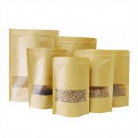 China Multi-Size Recycled Kraft Paper Bag with Clear Window and Resealable Zipper for Food Grade Dry Storage for sale