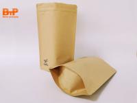 China Multi-Size Recycled Kraft Paper Bag with Clear Window and Resealable Zipper for Food Grade Dry Storage for sale