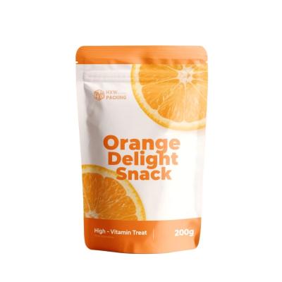 China MOQ 100pcs Snack Stand up Pouch Food Grade Resealable Zipper Bag Smell Proof Custom Logo for Vitamin-Rich Fruit Snack Packaging for sale