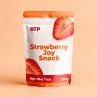 China MOQ 100pcs Snack Stand up Pouch Food Grade Resealable Zipper Bag Smell Proof Custom Logo for Vitamin-Rich Fruit Snack Packaging for sale