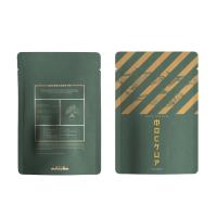 China Luxury Dark Green Matte Stand up Pouch with Gold Foil Print Heat Resistant Zipper Top Disposable for Tea & Coffee Packaging for sale