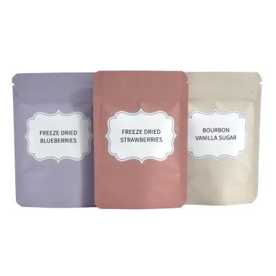 China Matte Pastel Color Three Side Seal PE Disposable Pouch Custom Label Print Food Grade for Freeze-Dried Fruit & Sugar Packaging for sale