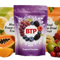 China Custom Digital Printed PE Stand-Up Pouch with Resealable Zipper Smell Proof Airtight for Freeze-Dried Fruit Snacks Packaging for sale