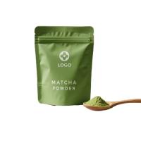 China Food Grade Stand up Lightproof Oxygen for Pouch with Zipper Top and PE Material Custom Logo Print for Tea & Matcha Storage for sale