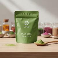 China Food Grade Stand up Lightproof Oxygen for Pouch with Zipper Top and PE Material Custom Logo Print for Tea & Matcha Storage for sale