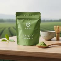 China Food Grade Stand up Lightproof Oxygen for Pouch with Zipper Top and PE Material Custom Logo Print for Tea & Matcha Storage for sale