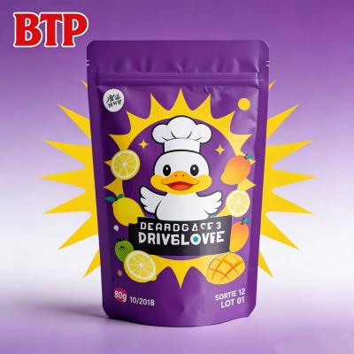 China Custom Printed Heat Seal Smell Proof Stand up Resealable Recyclable PE Plastic Bags Matte Finish Snack Packaging Custom Logo for sale
