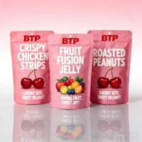 China Custom Reusable Food Grade Stand Resealable Moisture Proof Plastic Bags Zipper Top for Crispy Chicken Strips Fruit Jelly Roasted for sale
