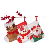 China Custom Disposable PET+PE Festival-Themed Creative Cartoon Christmas Sock Zip Lock Bags Self-Sealing Plastic Packaging for Gift for sale