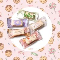 China MOQ 100pcs Custom Food Grade Plastic 3 Side Seal Free Sample Hot Seal Disposable Packaging for Handmade Candy Nougat Biscuit for sale