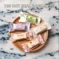 China MOQ 100pcs Custom Food Grade Plastic 3 Side Seal Free Sample Hot Seal Disposable Packaging for Handmade Candy Nougat Biscuit for sale