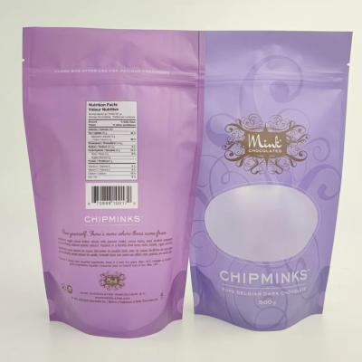 China 100pcs Stand-Up Pouch Bags with Resealable Zipper or Transparent Window Mylar Bags Reusable Food Storage Bags for Multipurpose for sale