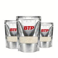 China Custom BPA Free Food Grade Gold Stand-Up Resealable Zipper Pouches with Clear Window and Custom Logo for Food Storage for sale