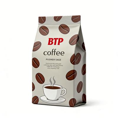 China Custom Moisture-Proof Food Grade Coffee Stand-Up Bags Coffee Bean Pattern Resealable Packaging for Long-Lasting Freshness for sale