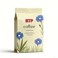 China Custom Moisture-Proof Food Grade Coffee Stand-Up Bags Coffee Bean Pattern Resealable Packaging for Long-Lasting Freshness for sale