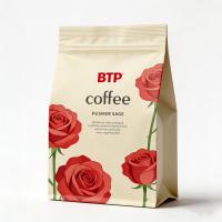 China Custom Moisture-Proof Food Grade Coffee Stand-Up Bags Coffee Bean Pattern Resealable Packaging for Long-Lasting Freshness for sale