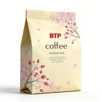 China Custom Moisture-Proof Food Grade Coffee Stand-Up Bags Coffee Bean Pattern Resealable Packaging for Long-Lasting Freshness for sale
