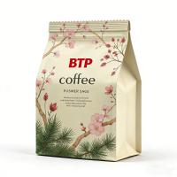 China Custom Moisture-Proof Food Grade Coffee Stand-Up Bags Coffee Bean Pattern Resealable Packaging for Long-Lasting Freshness for sale
