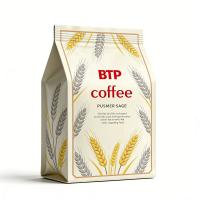 China Custom Moisture-Proof Food Grade Coffee Stand-Up Bags Coffee Bean Pattern Resealable Packaging for Long-Lasting Freshness for sale