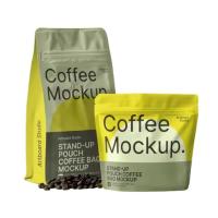 China Custom Coffee Stand-Up Pouches with Resealable Zipper  Food-Grade Material Ideal for Fresh Coffee Bean & Ground Coffee Storage for sale