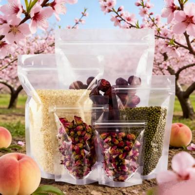China Quad Seal Stand up Ziplock Plastic Bag Square Bottom for Baby Food Potato Chips Pet Food and Sugar Packaging Made From CPP for sale