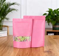 China Custom Logo Printed Aluminum-Plated Zipper Mylar Pouch Stand-Up Window and Zipper Resealable and Smell Proof for Sugar Storage for sale