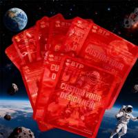 China Customized 1000pcs Low MOQ Moisture Proof Mylar Bags for Baby Food Chewing Gum Pizza Stand Pouch 0.1mm Thick Zipper Top Custom for sale