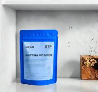 China Custom Printed Biodegradable Stand-Up Pouch Resealable Zipper Smell Proof Feature for Packaging Matcha Powder Powder Bags Food for sale