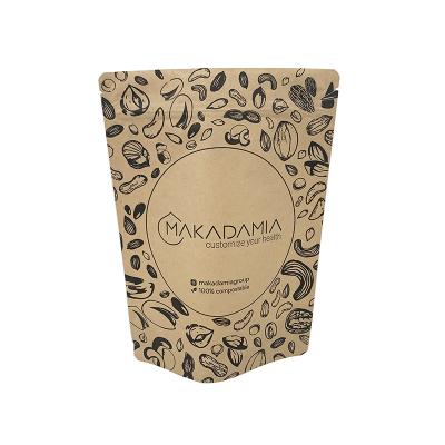 China Packaging 100pcs Decorative Stand-up Paper Gift Bags Black Pattern on Brown Kraft Bags for Sales Treats Parties Cookies Gifts for sale