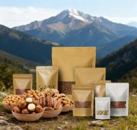 China Customized Ziplock Brown Kraft Craft Paper Standing Pouches Biodegradable 100% Fast Delivery Food Packaging for Pizza and Nuts for sale