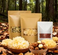 China Customized Ziplock Brown Kraft Craft Paper Standing Pouches Biodegradable 100% Fast Delivery Food Packaging for Pizza and Nuts for sale