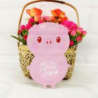 China Adorable Pig Shape Party Wedding Candy Treat Bags with Handle Recyclable Plastic Zipper Top Customized Snacks Pouch for sale