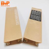 China Kraft Paper Coffee Bags Stand up Coffee Pouches With One Way Degassing Valve and Reusable Side Zipper for sale