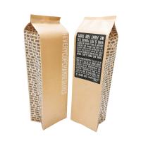 China Coffee Bags  Biodegradable Kraft Paper Package Pouch  Compostable  Flat Bottom Pouches  square Box Packaging Bag for sale