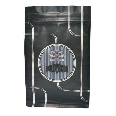 China Mylar Packaging Pouch Flat Bottom Coffee Bag with Valve and Zipper Beans Recyclable Kraft Paper Flat Bottom Package Bags for sale
