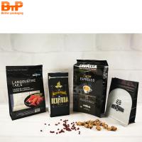 China Mylar Packaging Custom Coffee Pack Repeatable  Aluminum Foil Lock Matt Black Flat Bottom Coffee Bean Bag With Valve for sale