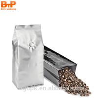 China Mylar Packaging Custom Coffee Pack Repeatable  Aluminum Foil Lock Matt Black Flat Bottom Coffee Bean Bag With Valve for sale