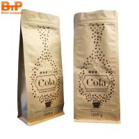 China 1KG Custom Heat Seal Aluminum Foil Lined Kraft Paper Side Gusset Coffee Bean Packaging Bag with Aroma Valve and Zipper China Fac for sale
