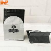 China Custom Printed Coffee Plastic Bag 250g 500g 1000g Square Flat Bottom Pouch Coffee Bean Food Packaging Bags with Valve for sale